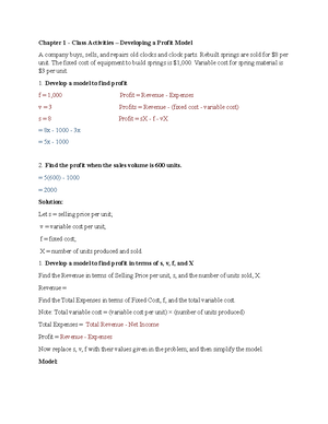 Unit 5 - Chapter 13 Notes - Simulation Models - Chapter 1 3 SIMULATION ...