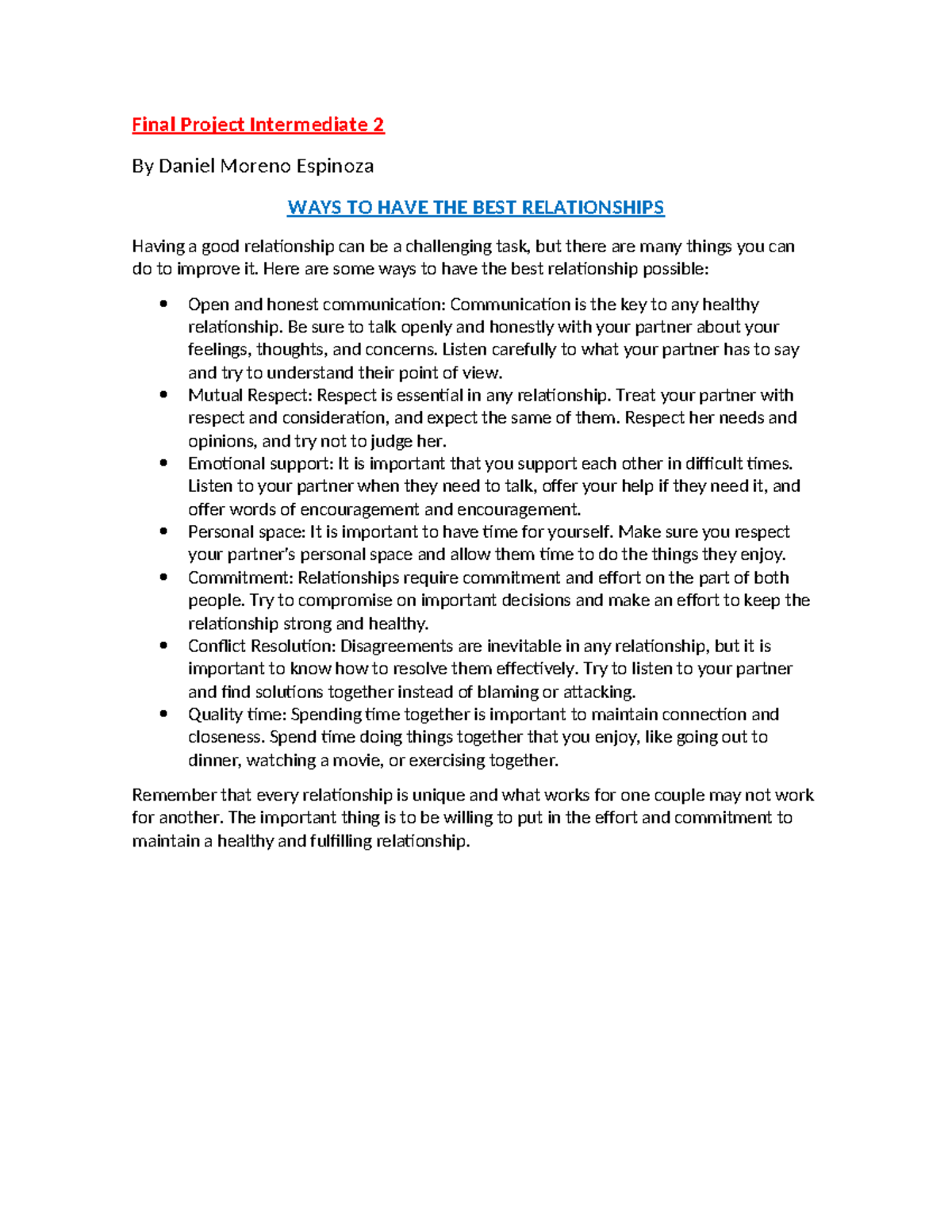 Final Project Intermediate 2-Moreno Espinoza Daniel - Final Project Intermediate 2 By Daniel ...