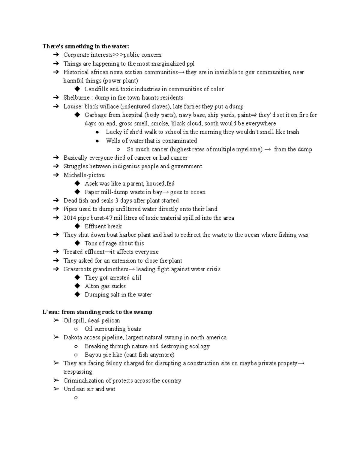 Theres something in the water - Studocu