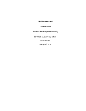 ENG-122 3-2 - week 3 assignment 2 - Writing Plan Donald E Morris ...
