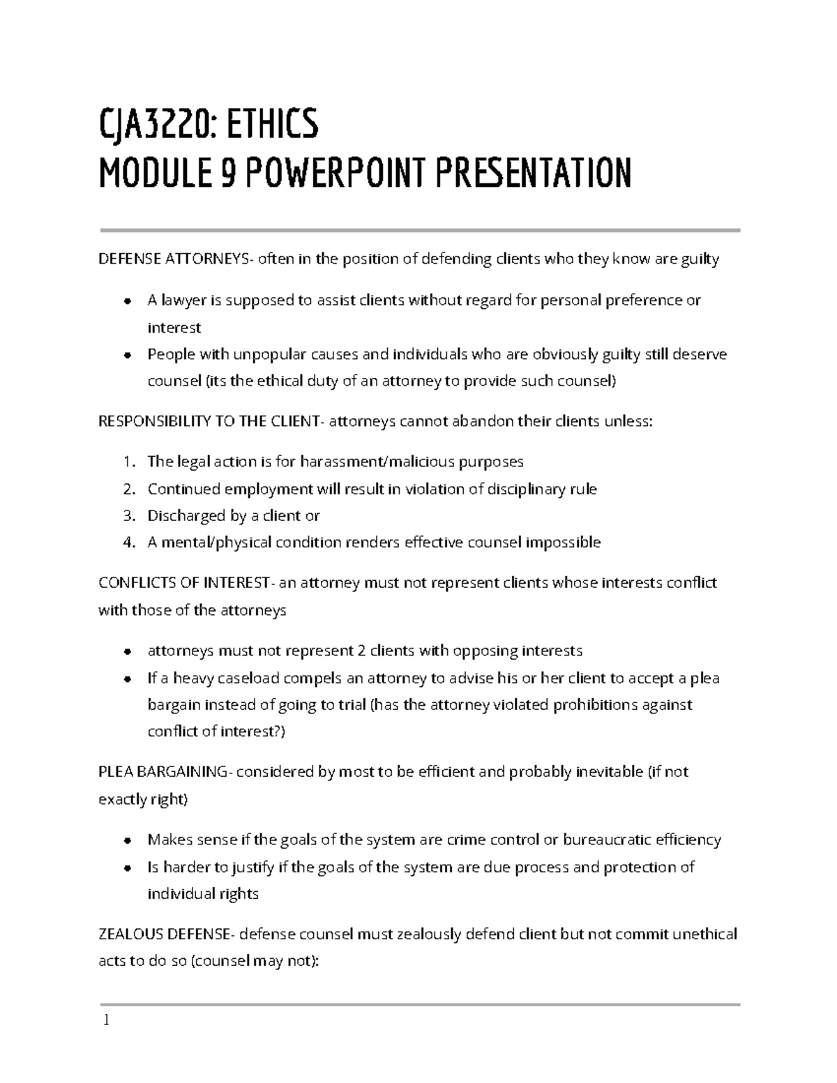 Ethics module 9 ppt - Powerpoint lecture notes from the textbook ...