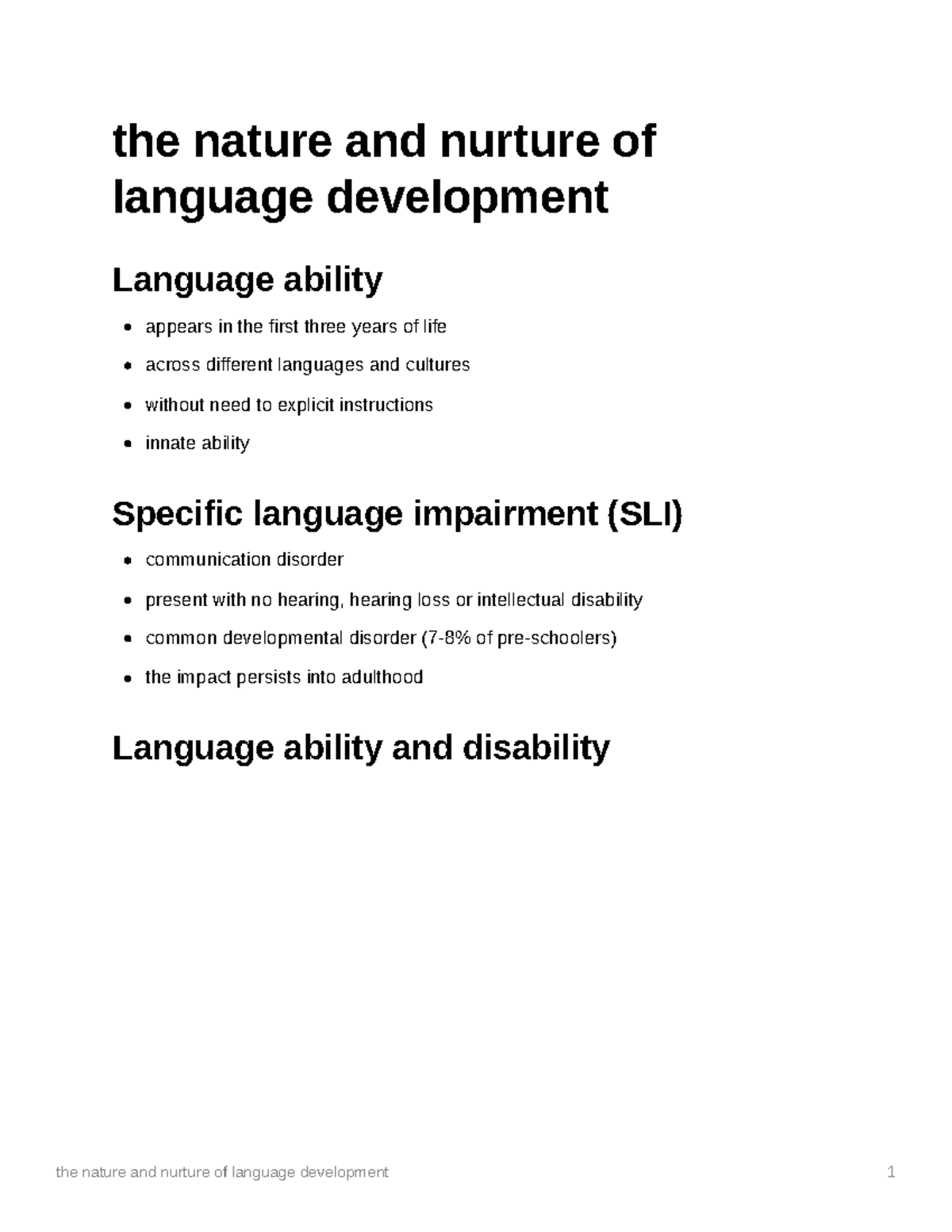 The nature and nurture of language development - the nature and nurture ...