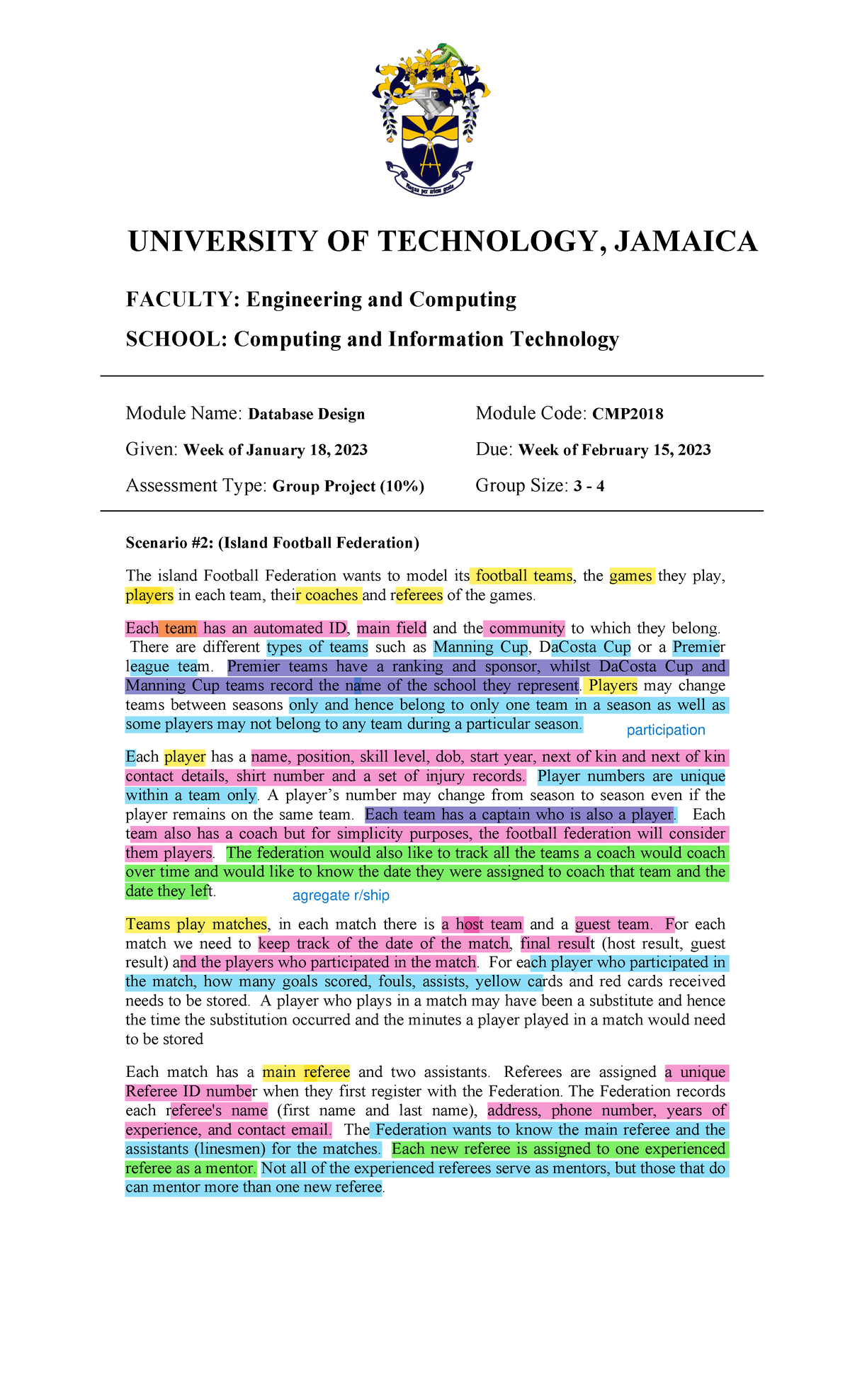 DBD Q2 Project EDIT - FACULTY: Engineering and Computing SCHOOL ...