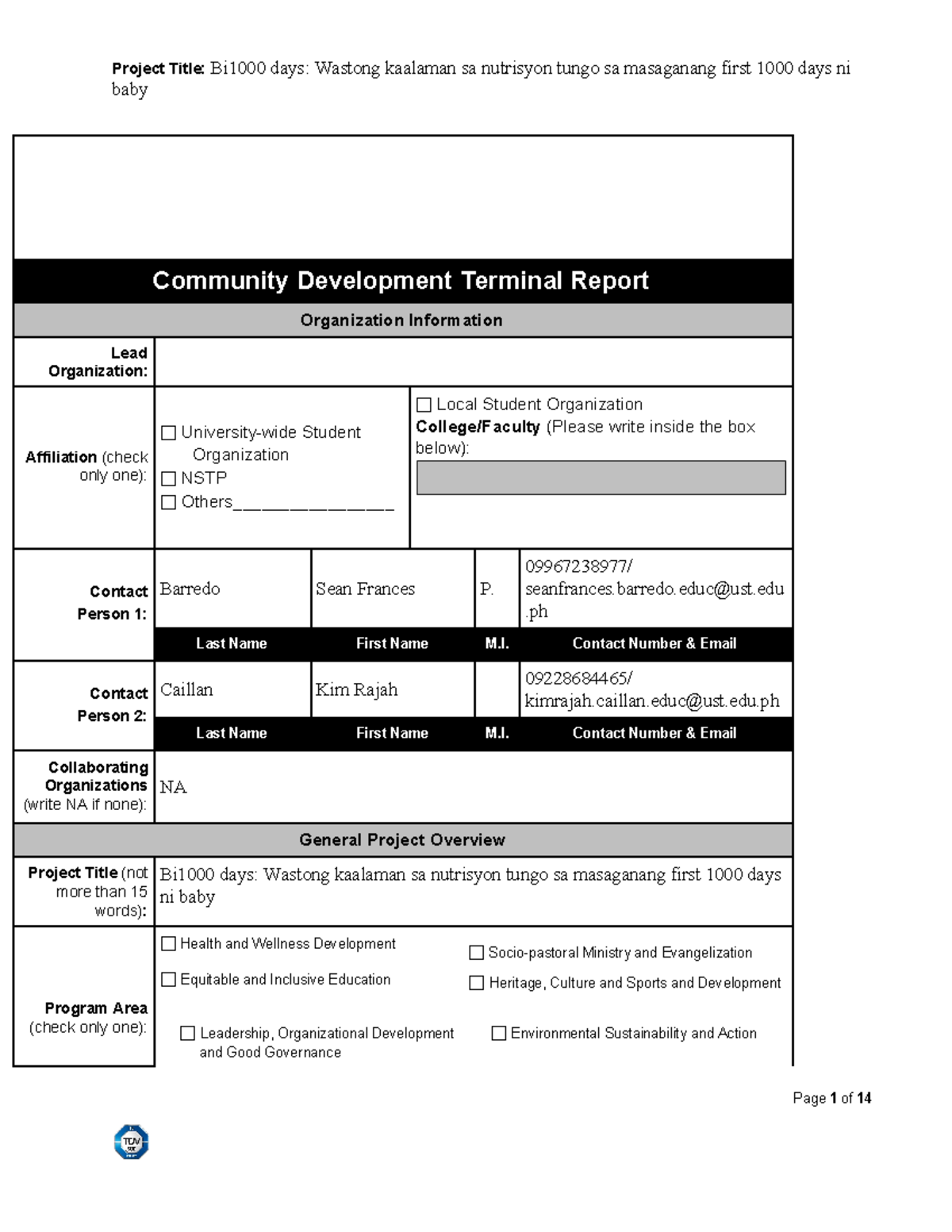 Biboo-Days-Simbahayan - baby Community Development Terminal Report ...