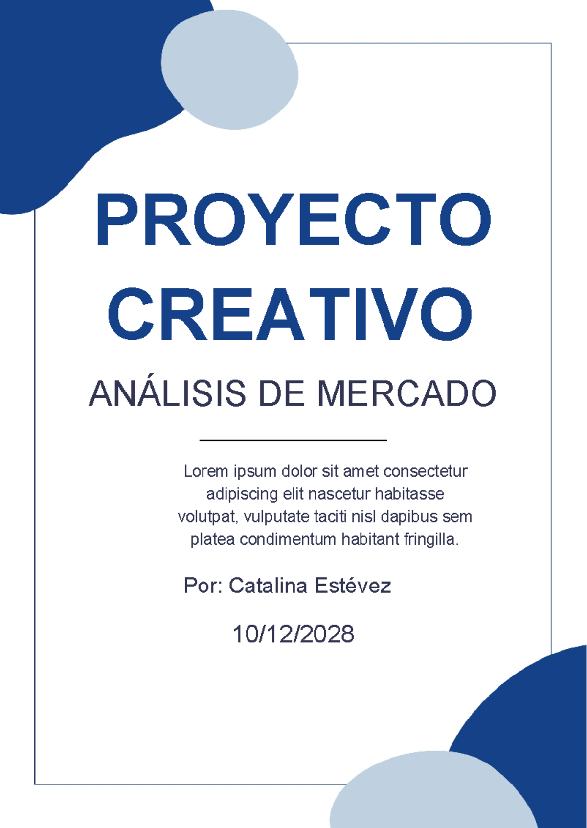 Documento A4 Portada Trabajo Profesional Sencilla Azul - Ética ...