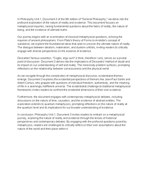 Philosophy 1-10 - Unit 1-10 Notes/Answers - Philosophy Unit 1, Document ...