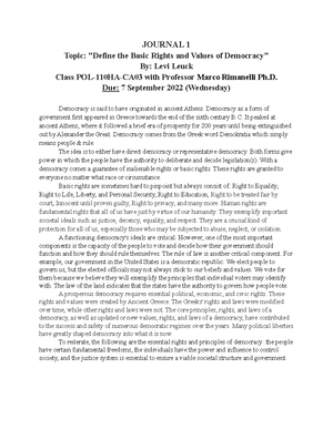 Democracy Journal Entry Format and Guide - JOURNALS (10-to-12 x 1 pager ...