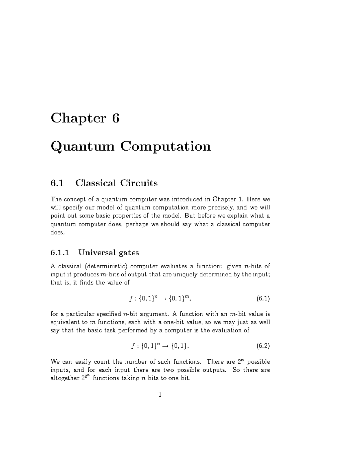 Chapter 6 Quantum Computation - But before we explain what a quantum ...