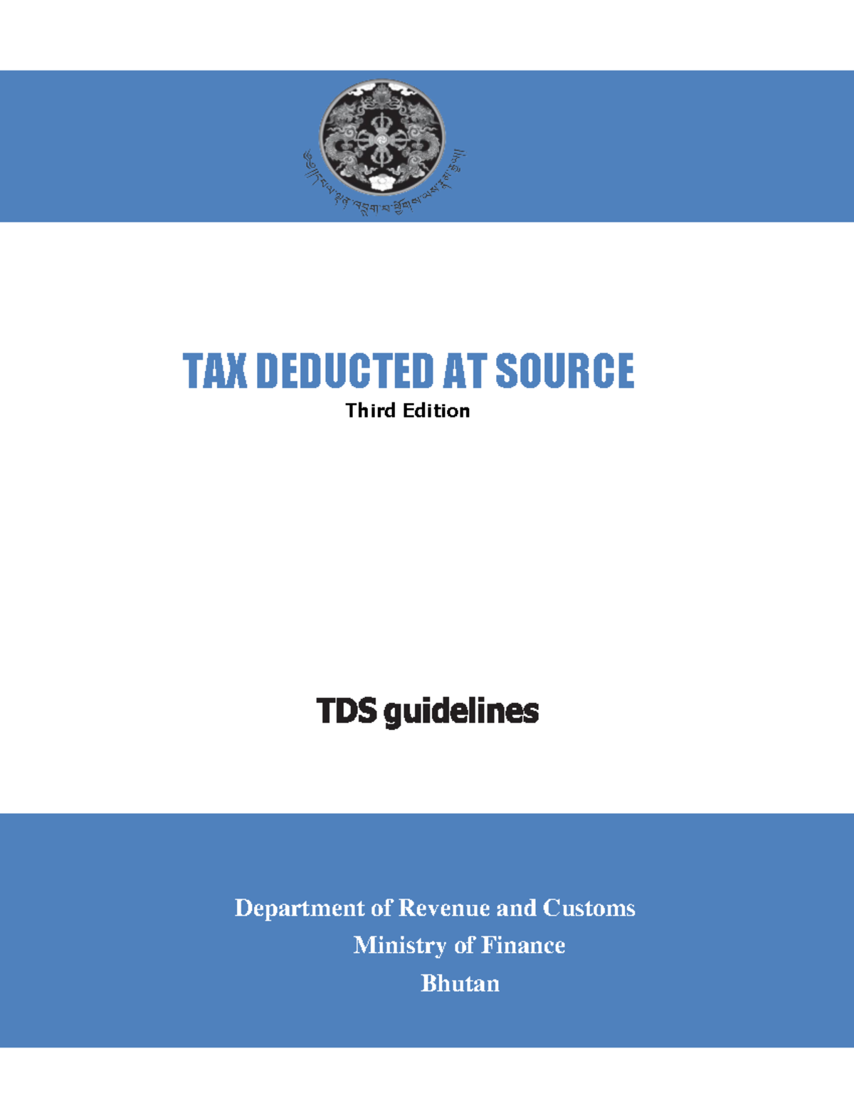 TDS Guidelines(Third Edition) 0 - Department of Revenue and Customs ...
