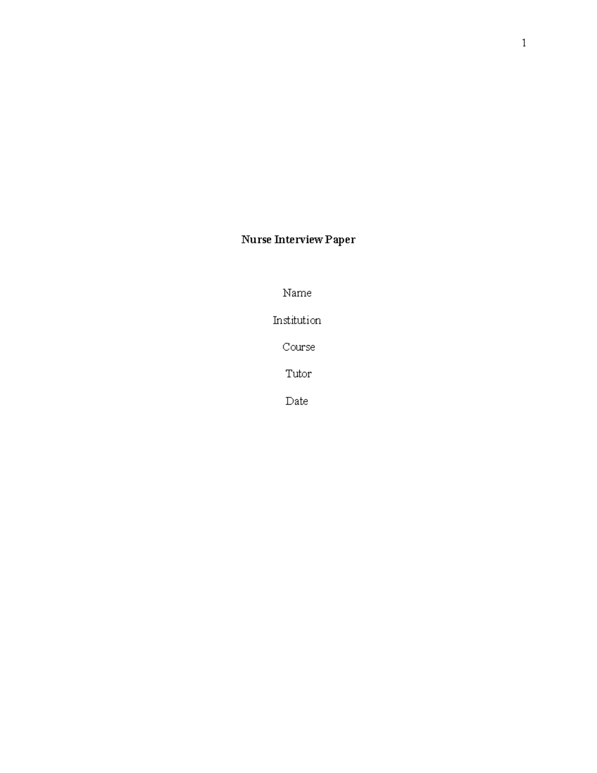 Nurse-Interview-Paper-edited-docx - Nurse Interview Paper Name ...