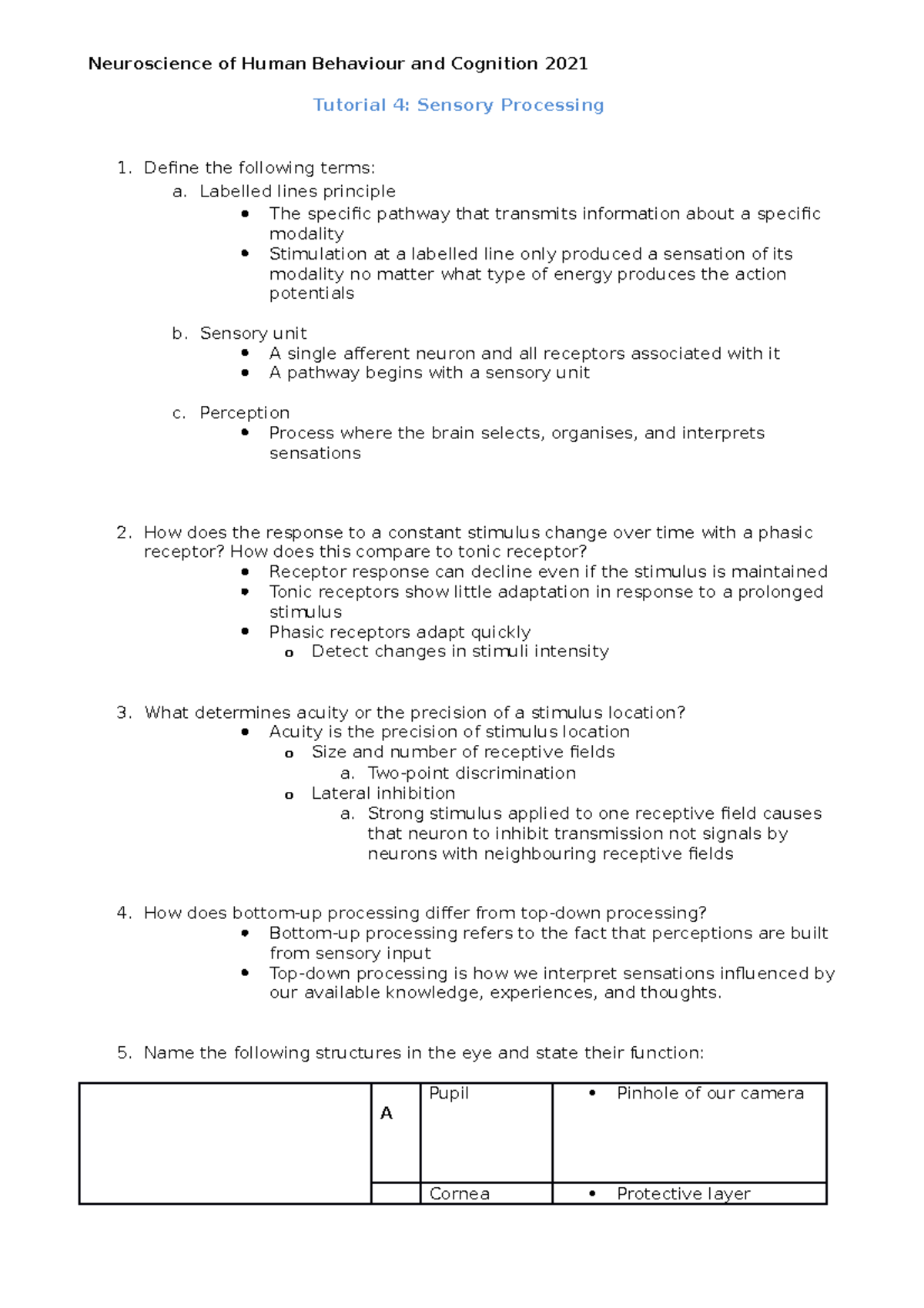 NHCB Worksheet 4-4 - Tutorial 4 - Neuroscience of Human Behaviour and ...
