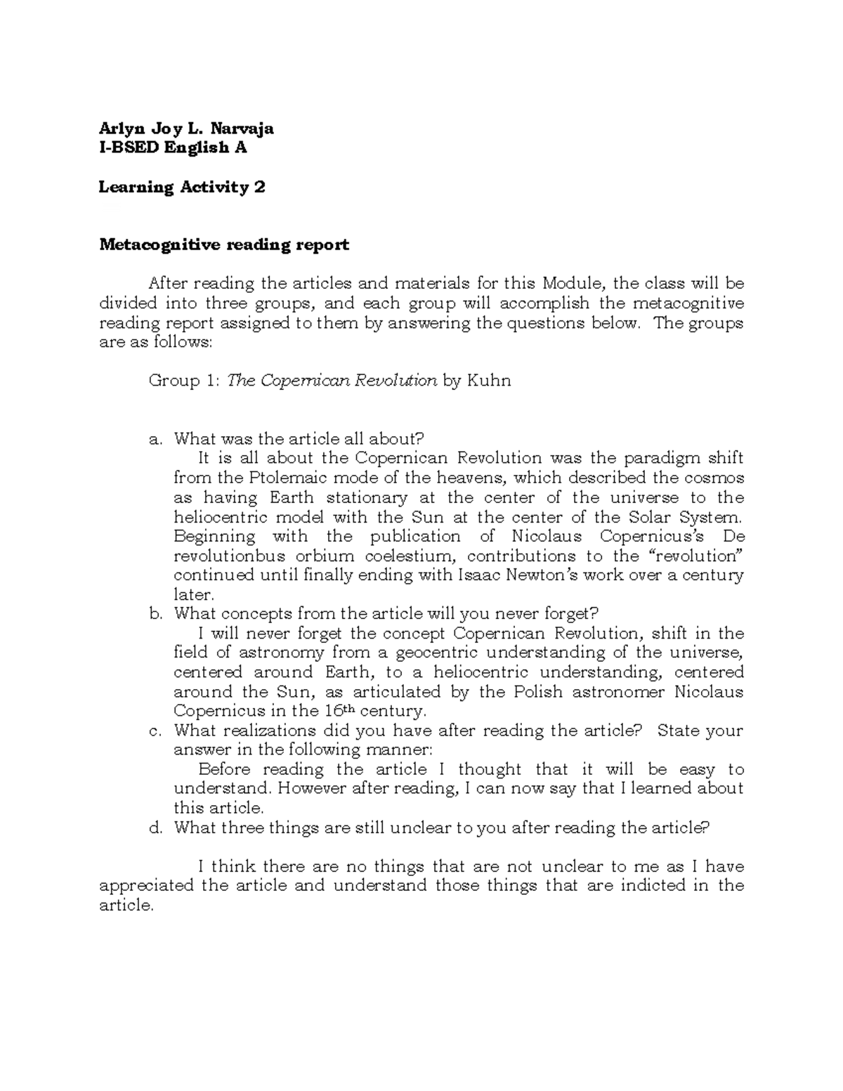 Module 3 metacog - Science, Technology, and Society - PangSU - Studocu