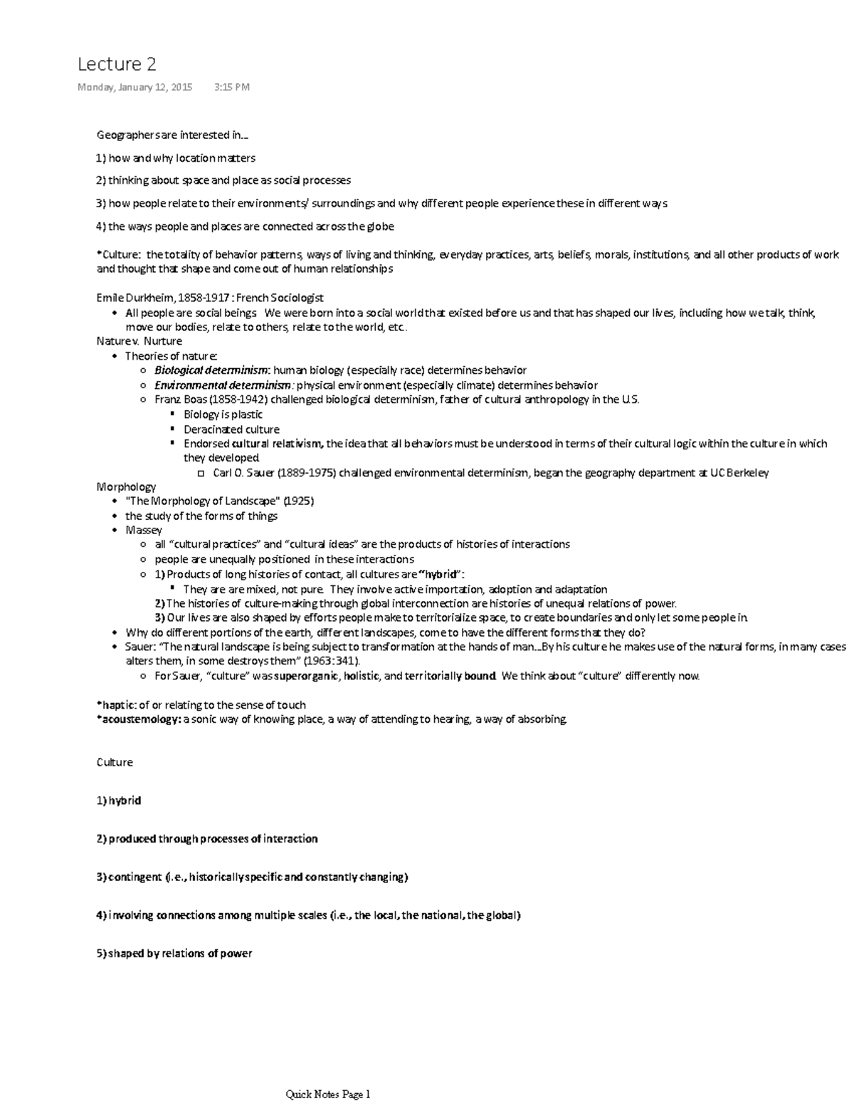 Geography 3 Lecture 2-16 - Warning: TT: undefined function: 32 Geographers are interested in ...