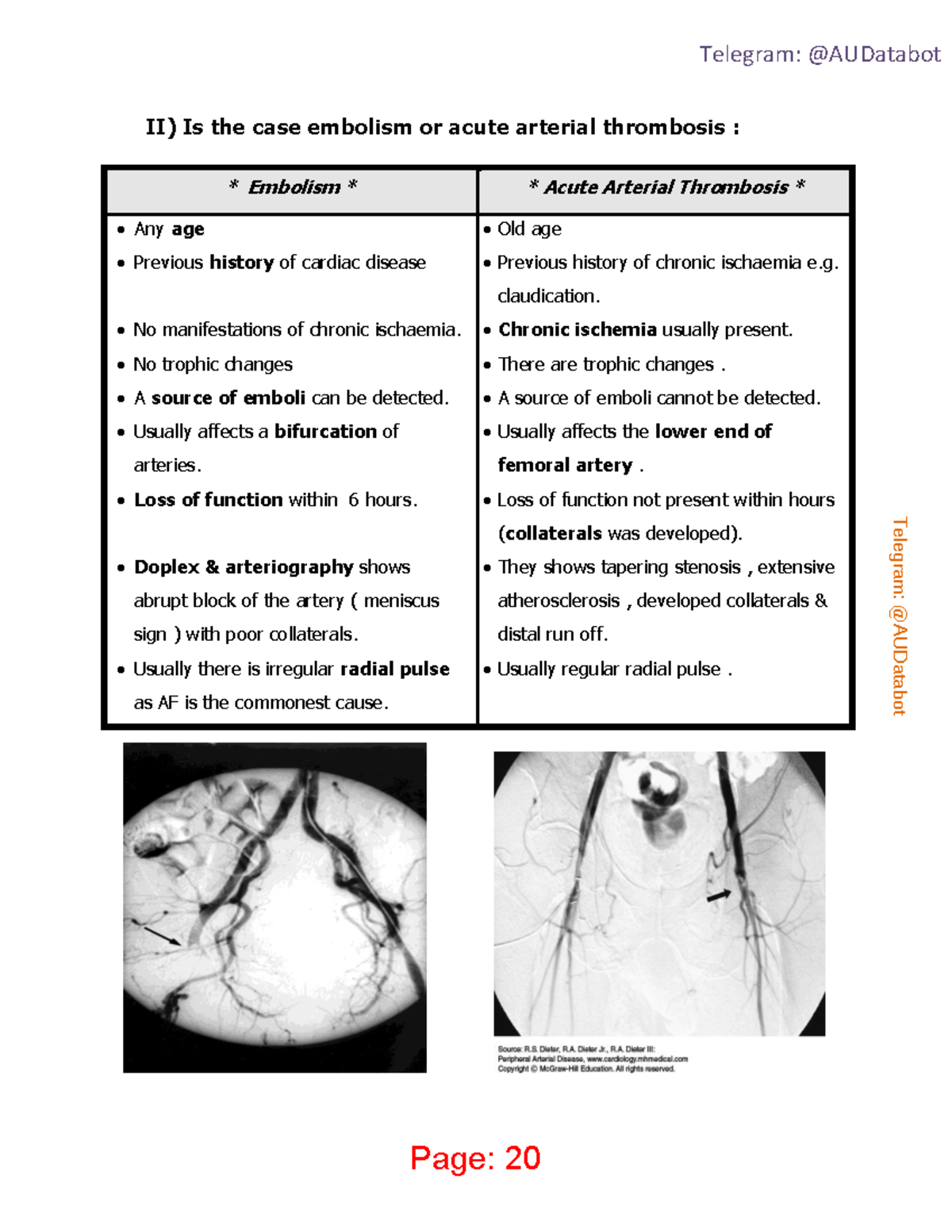 General surgery lecure notes 4 - II) Is the case embolism or acute ...