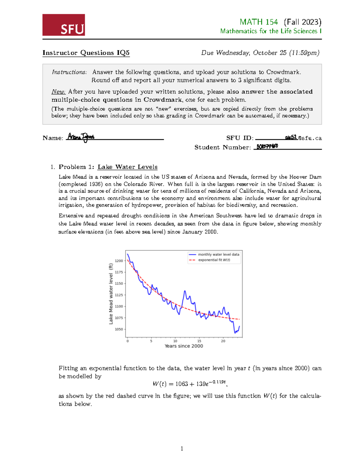 1697775704 23 m154f23 iq5 - MATH 154 (Fall 2023) Mathematics for the ...