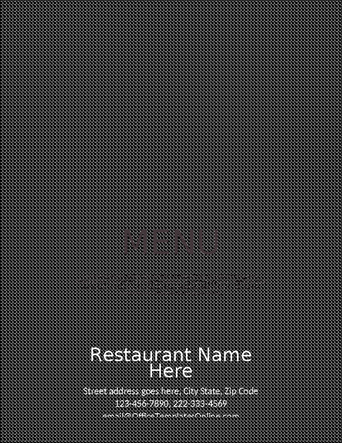 Menu booklet-template - MENU Lorem ipsum dolor sit amet, consectetuer ...