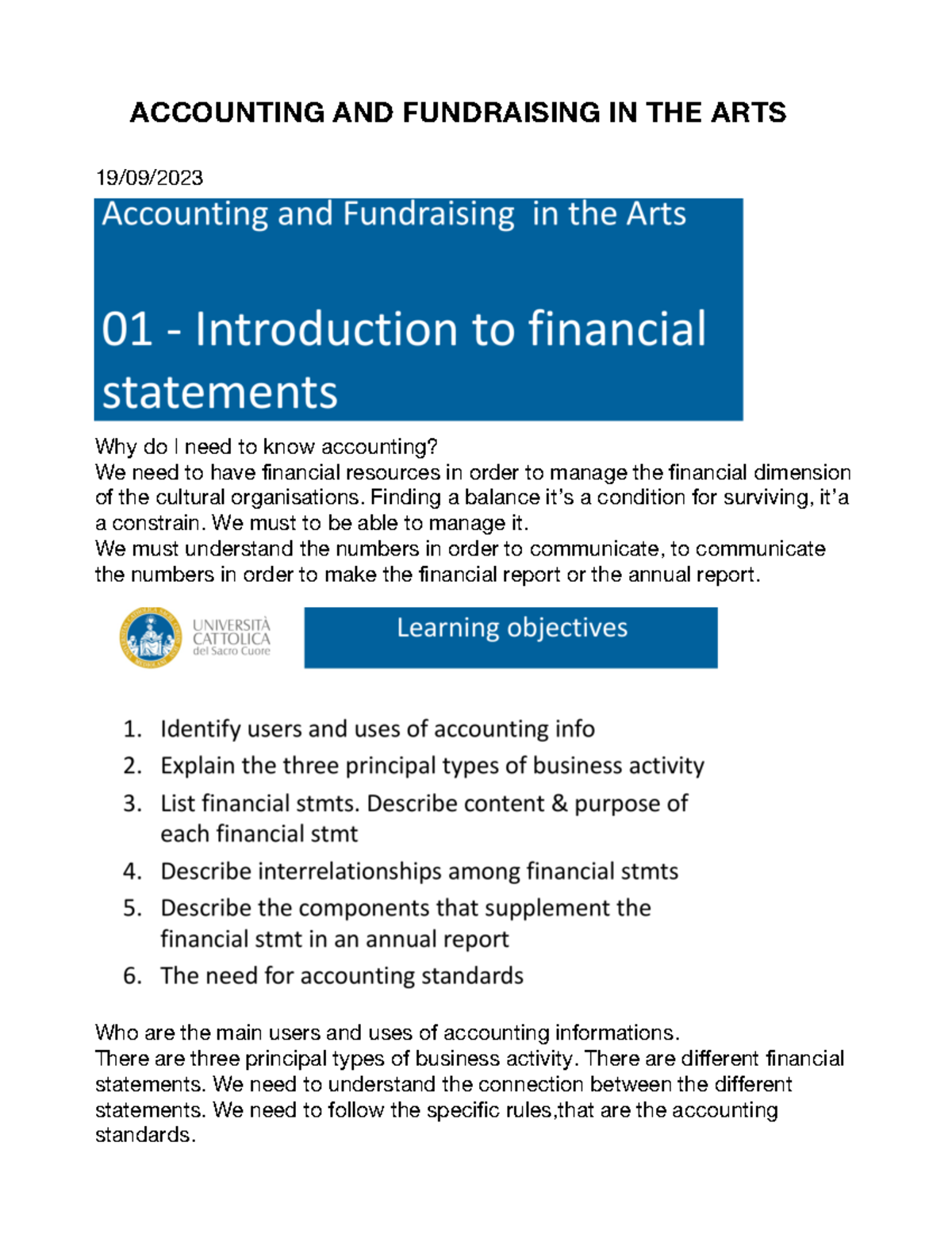 Accounting and fundraising in the arts - ACCOUNTING AND FUNDRAISING IN ...
