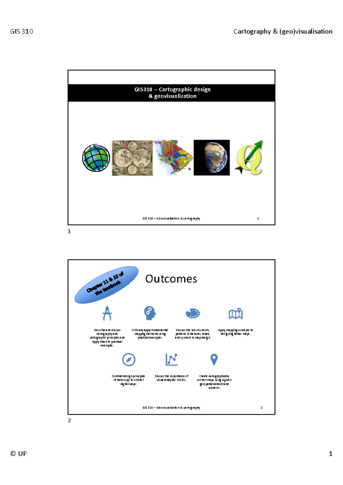 G310 Cartographic design and geovisualisation L3 4 - GIS310 ...