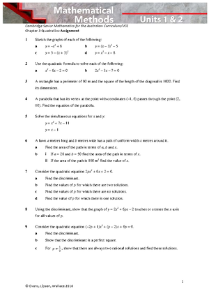 Chapter 4 test 1 - gallery of graphs year 11 unit 1/2 test cambridge ...