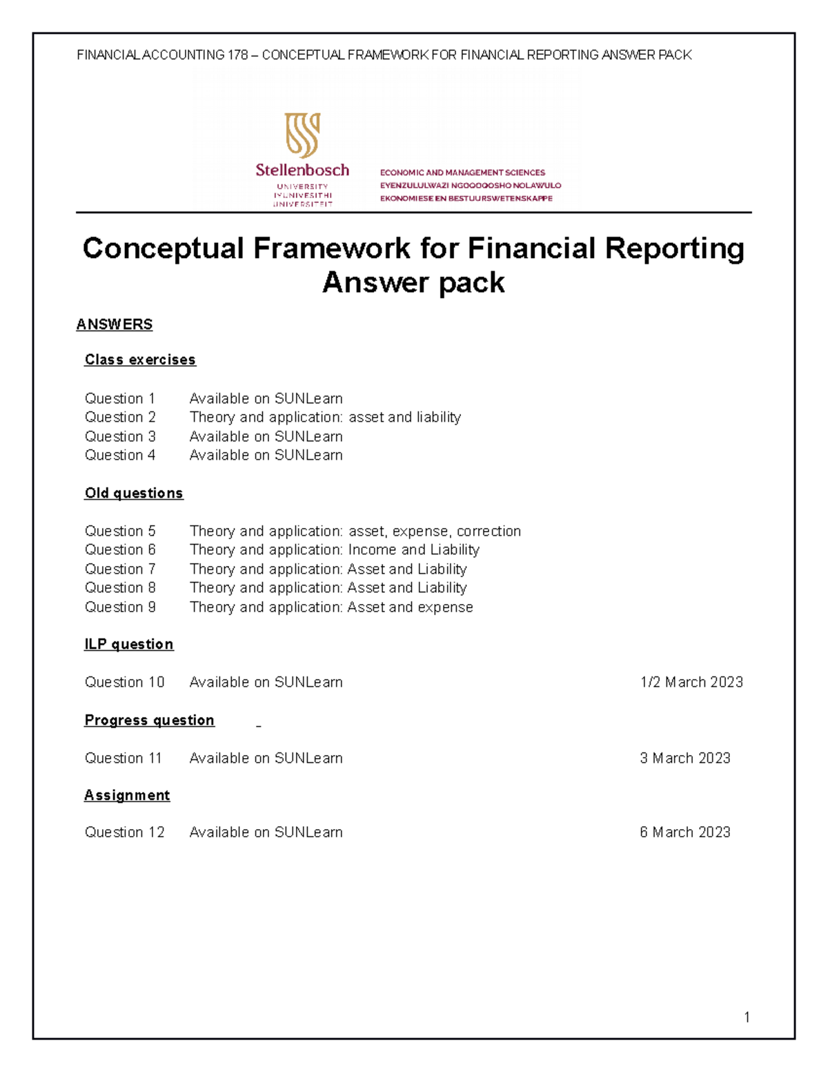 4. Conceptual Framework - answer pack - 2023 - Conceptual Framework for ...