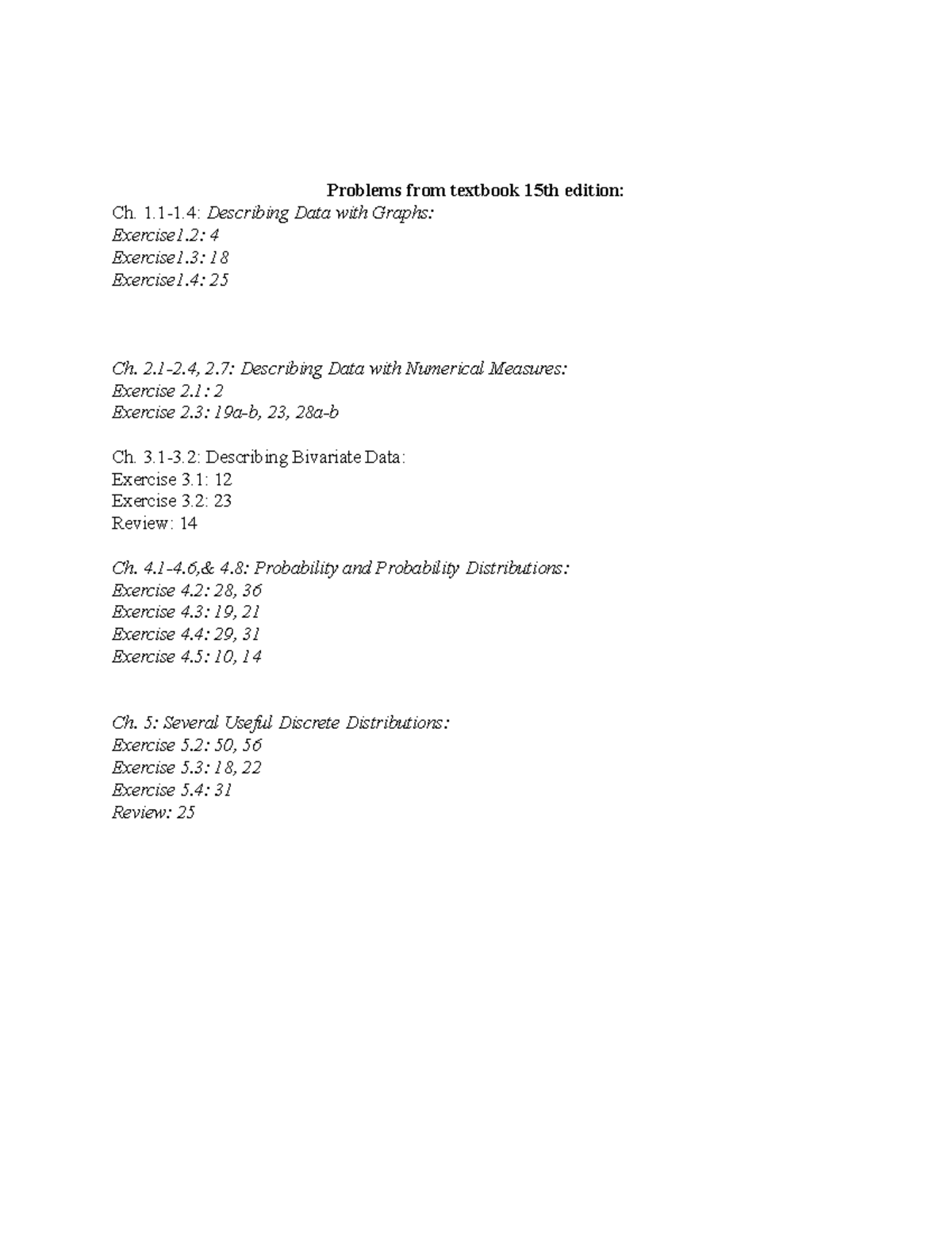 List of Suggested Problems MTH410 - MTH380: Assignment # 1 Fall 2021 To ...