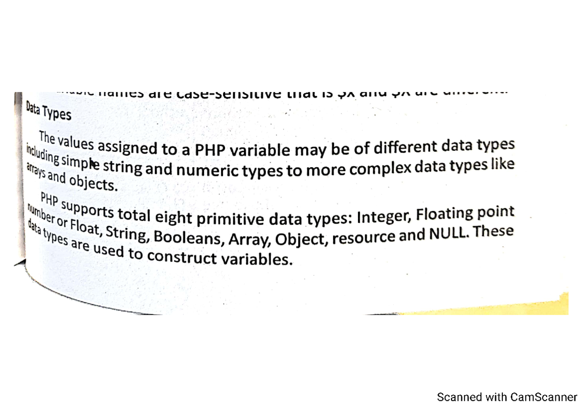 Php Datatypes and operators - Bachelor of Computer Applications - Studocu