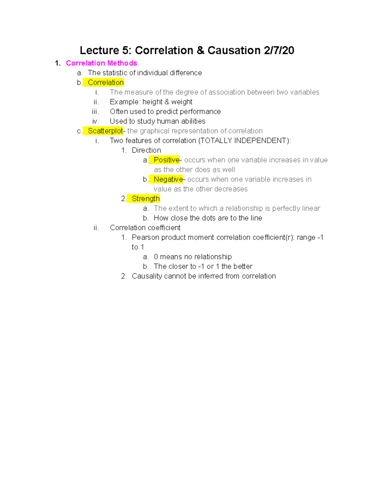 KNH 184 Notes-14 - lecture notes - Lecture 5: Correlation & Causation 2 ...