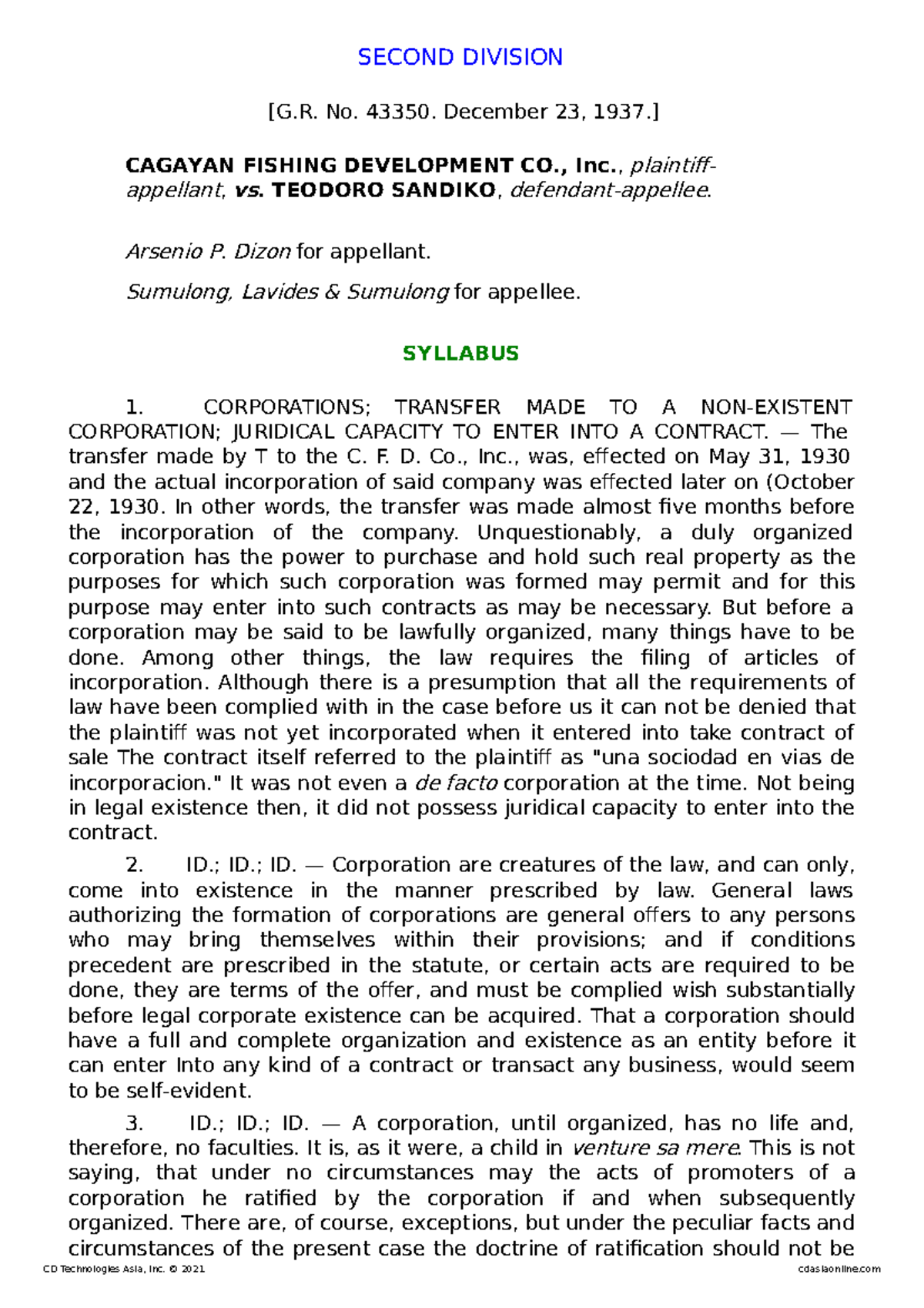 Cagayan-Fishing-Development-Co.-Inc. v.-Teodoro-Sandiko-GR-No.-43350 ...