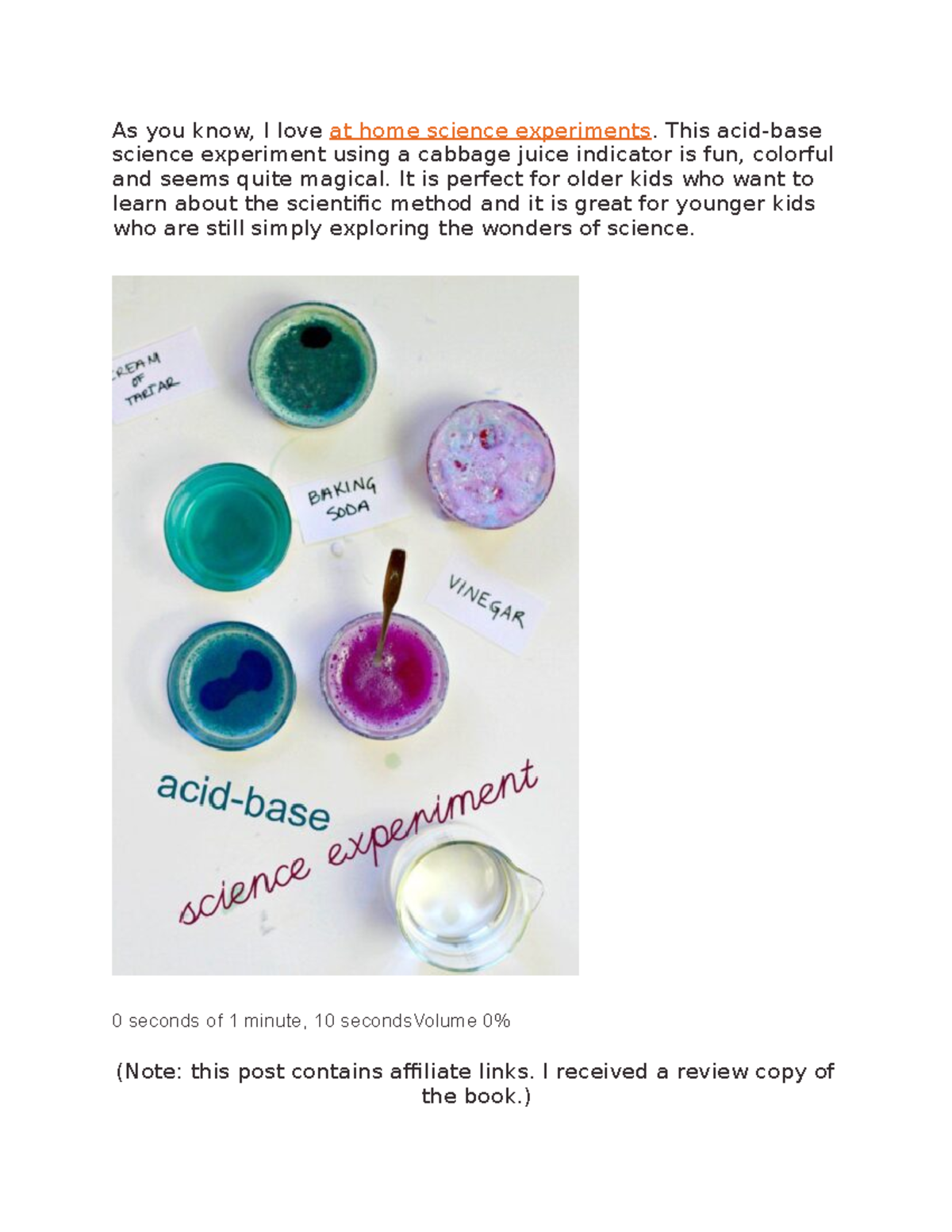 Cabbage juice experiment - As you know, I love at home science ...