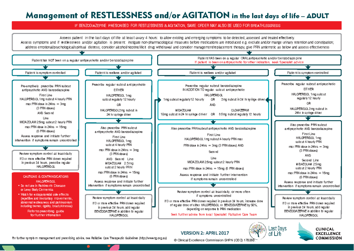LDOL Flowchart Restlessness and Agitation 2017 - Management of ...