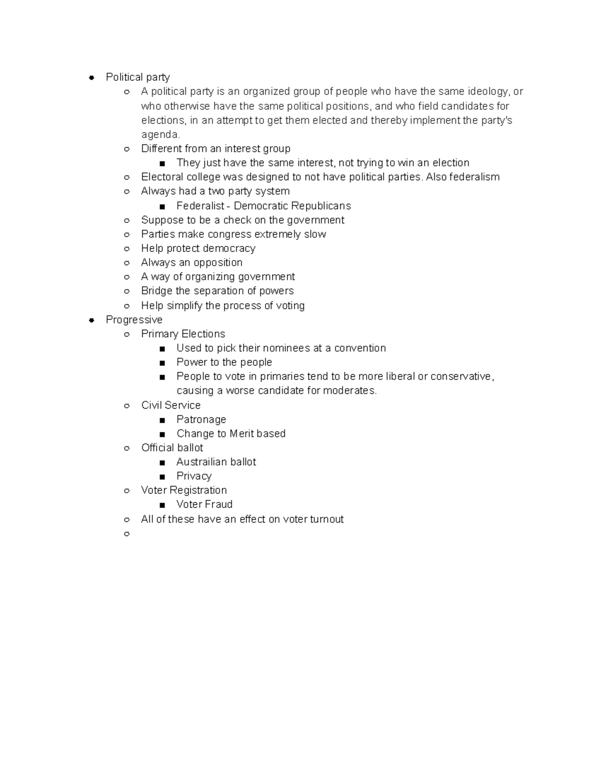 9 25 - Lecture notes 9-25 lecture notes - Political party A political ...