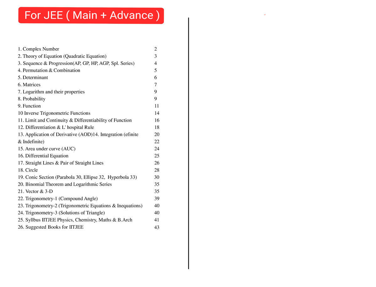 Maths short notes for JEE - 2 3 4 5 6 7 9 9 11 14 16 18 20 22 24 25 26 ...