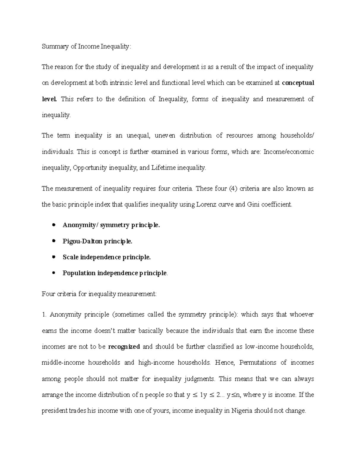 Income Inequality - Summary of Income Inequality: The reason for the ...