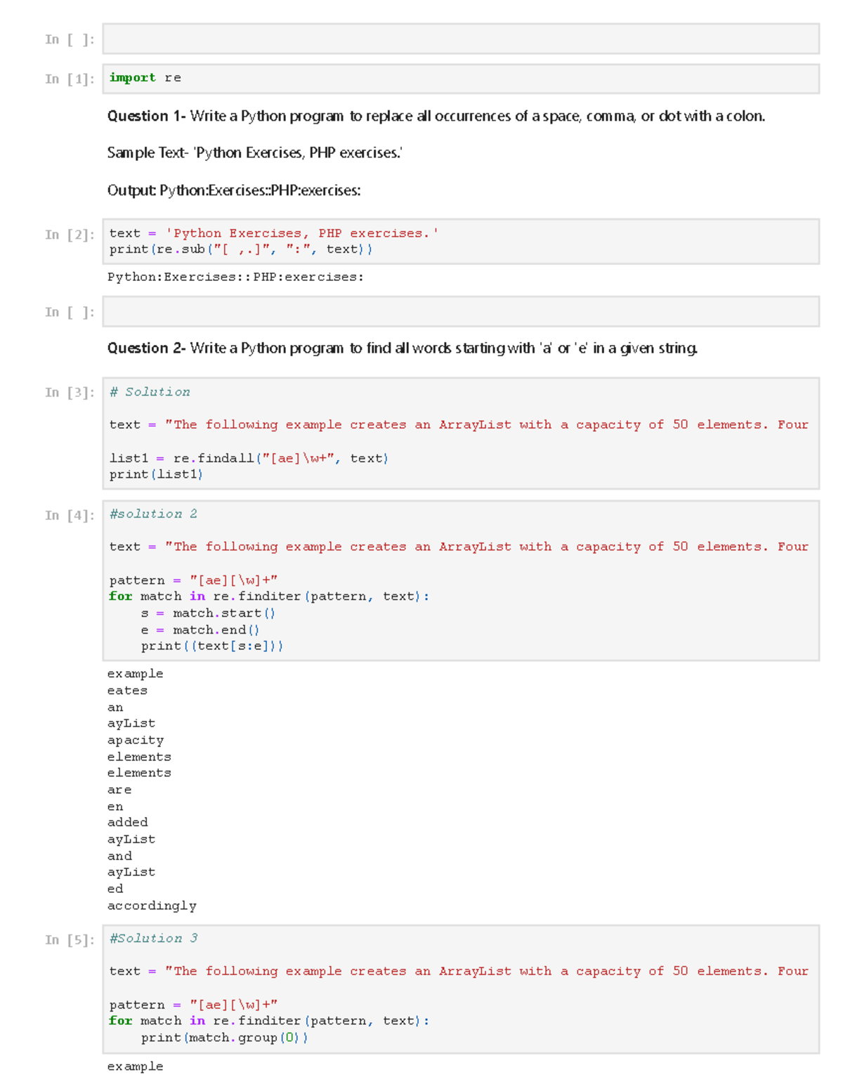Regex Assignment Solution Question 1 Write A Python Program To