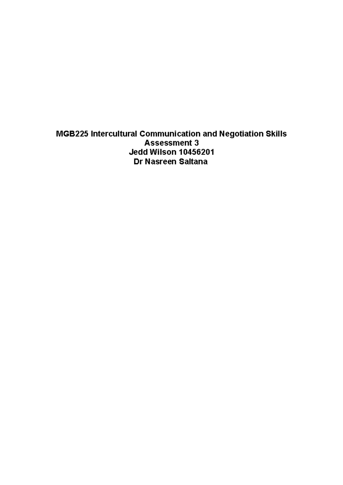 MGB225 Intercultural Communication and Negotiation Skills - My group ...