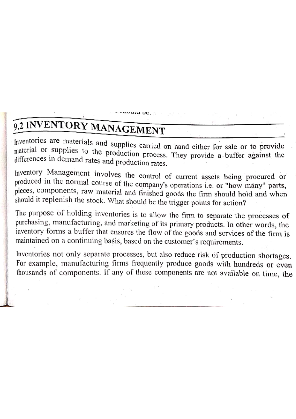 Inventory Management - MBA - Studocu