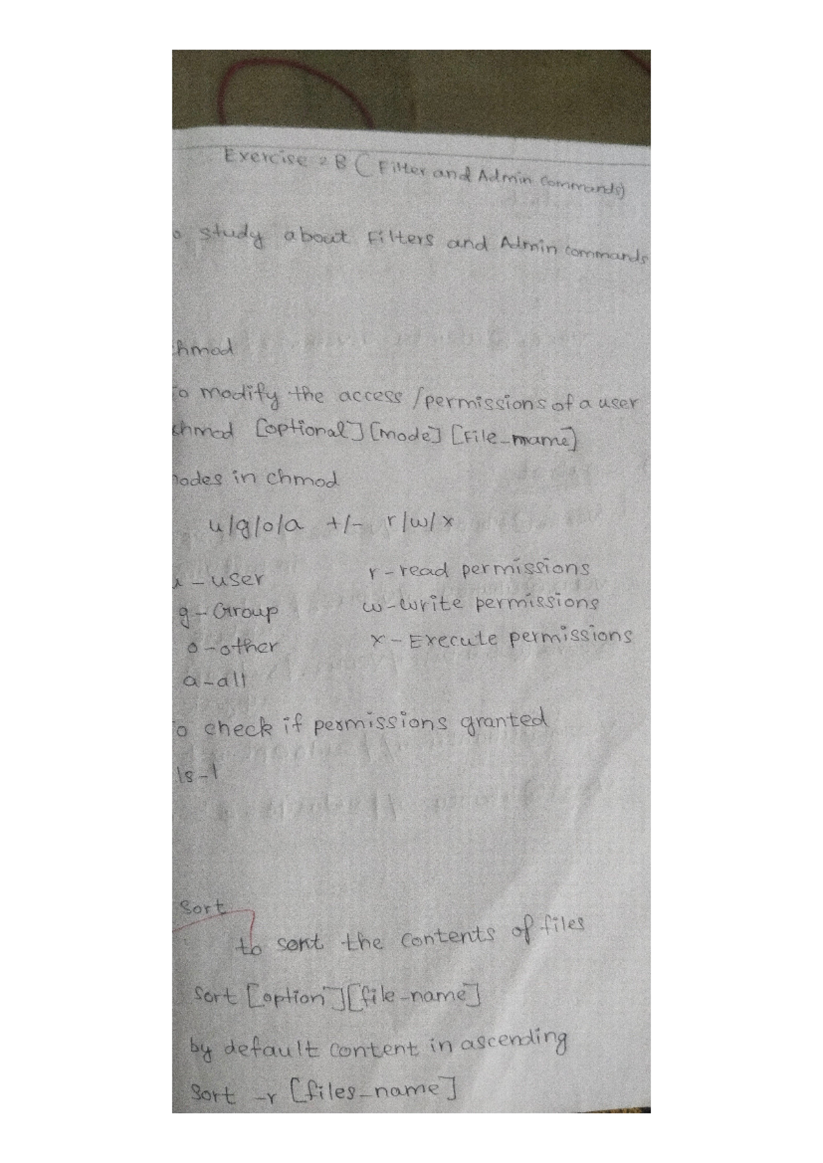 Os lab exp 2 nd - Exercise 2B C Filter and Admin commands) study a bout ...