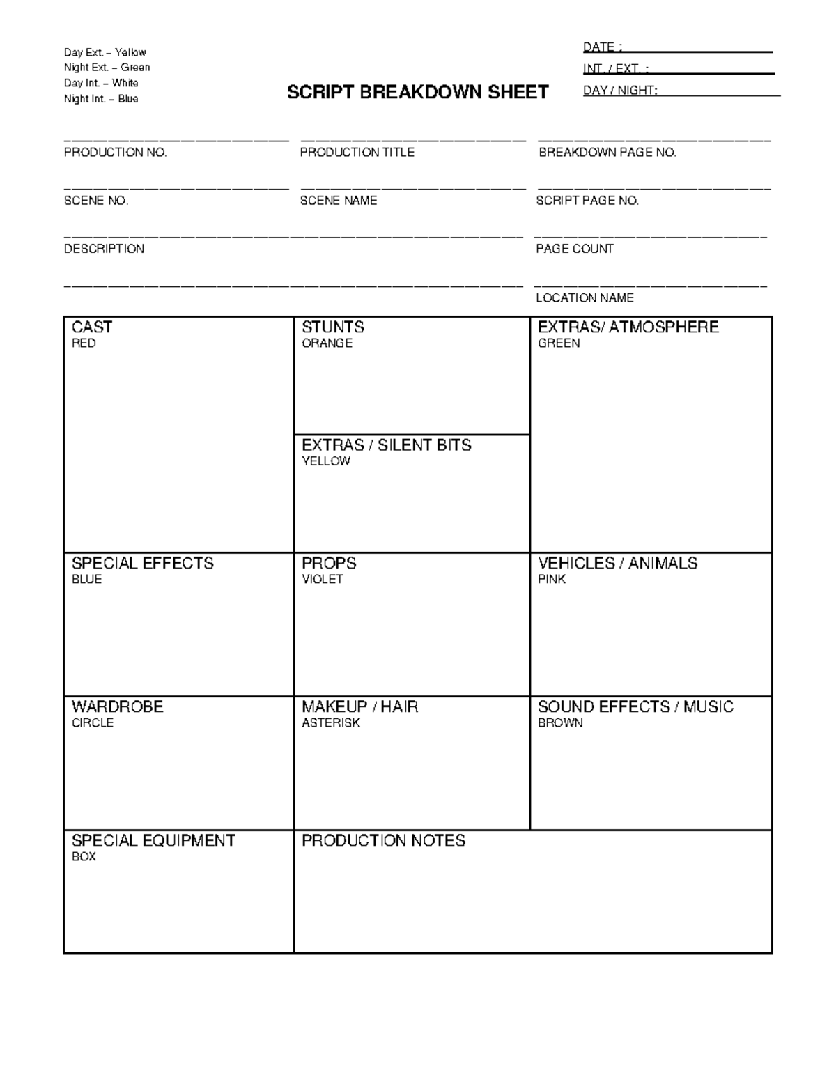 Breakdown-sheet - Plantilla de breakdown sheet - SCRIPT BREAKDOWN SHEET ...