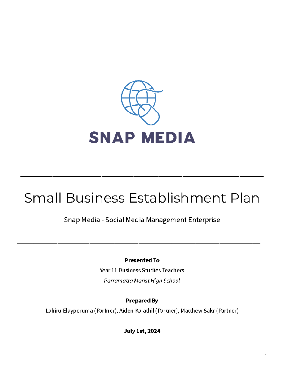 Snap Media - Business Plan - ______________________________ Small ...