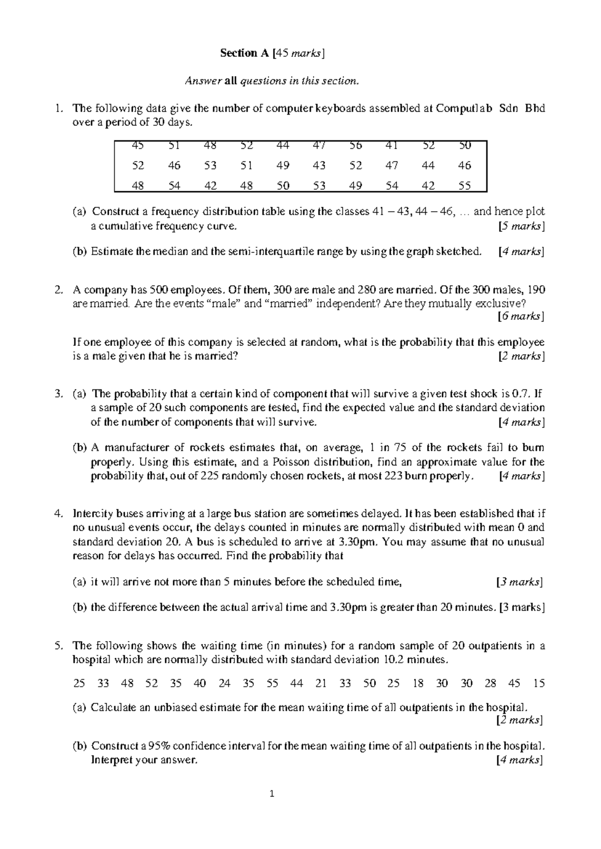 2021-3- Penang Ktehza (Q & A) - Section A [45 marks] Answer all ...