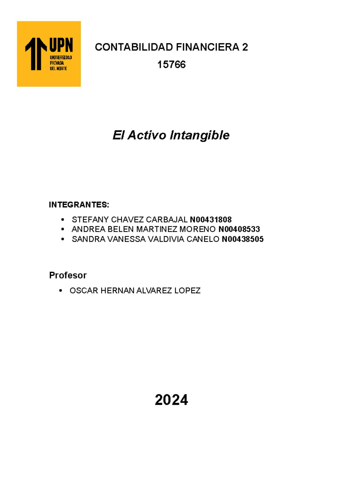 EL Activo Intangibles - practica - CONTABILIDAD FINANCIERA 2 15766 El Activo Intangible ...