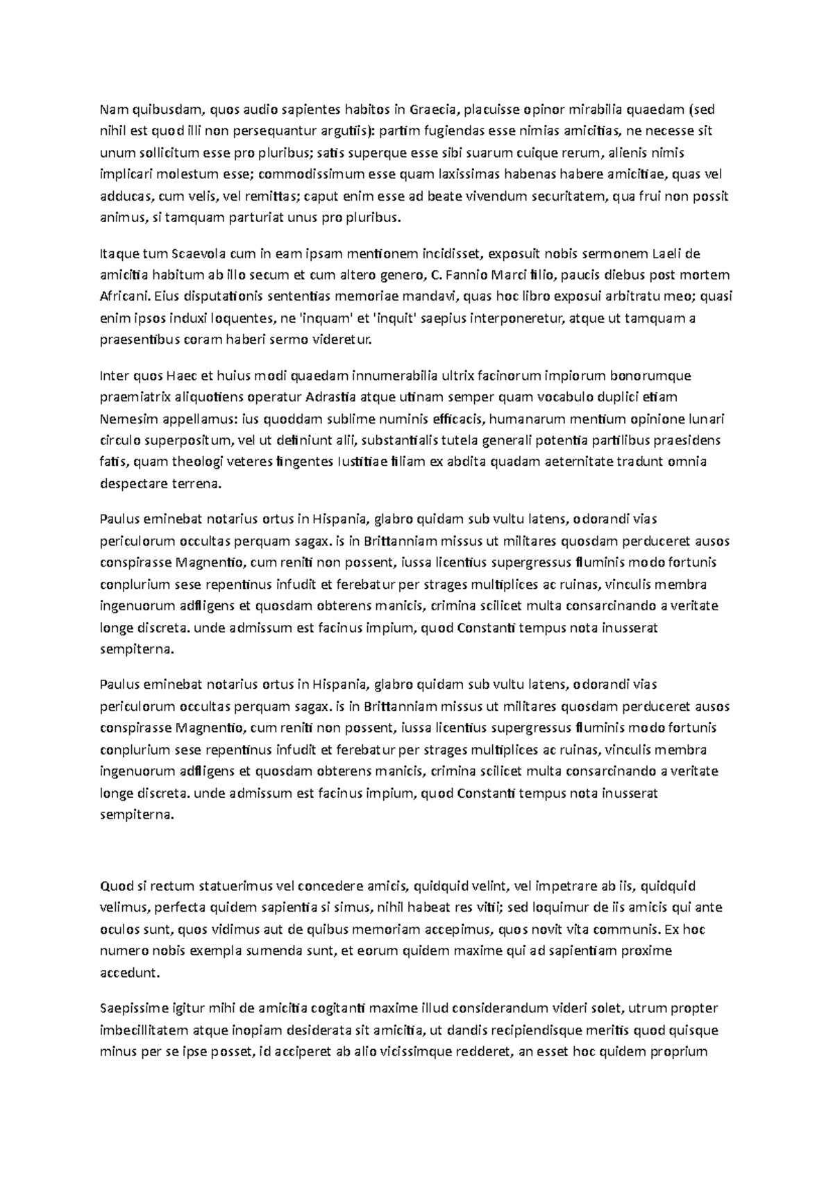 20 paragraphes latin pour apprendre - Nam quibusdam, quos audio ...