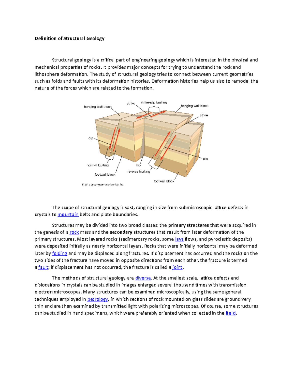 Geology - dsadasd - Definition of Structural Geology Structural geology ...
