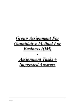 Quantitative Method For Business (QM) - Final Exam Questions + Answers ...