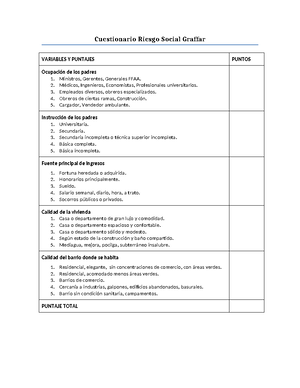 Test de Picq y Vayer - pauta estandarizada - Salud Pública - Studocu