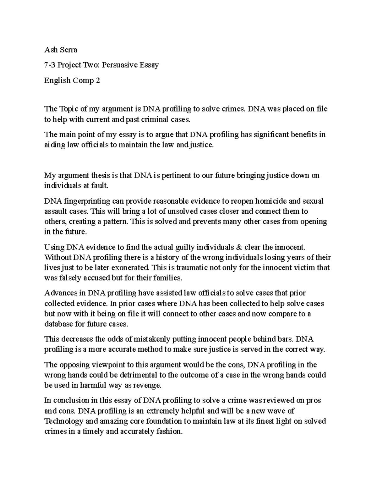 Englishcomp 5-6revised - Ash Serra 7-3 Project Two: Persuasive Essay ...