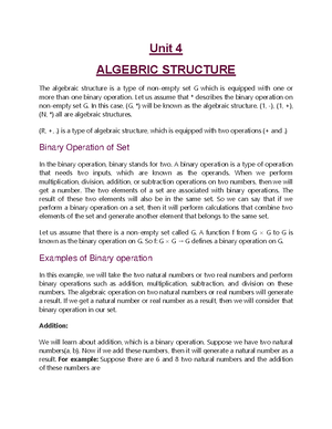DSTL UNIT 5 - Unit 5 Graphs, tree What is Graph In Mathematics, a graph is a pictorial - Studocu
