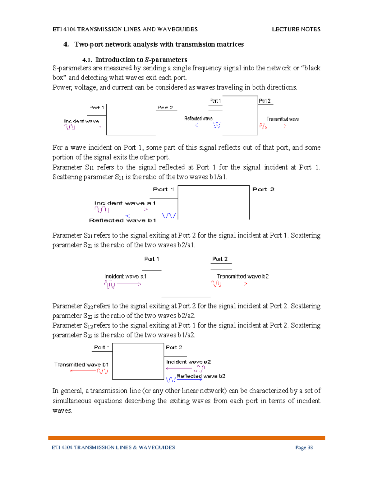Handout 4 - Two Port Network Analysis (S - & ABCD parameters) - Two ...