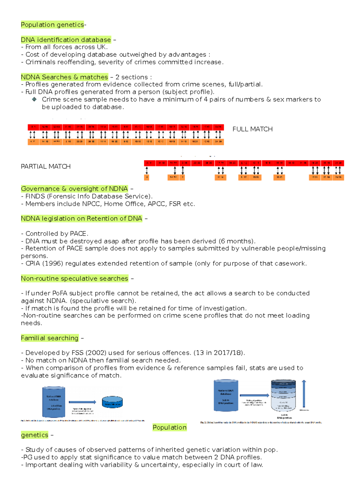 Population genetics - Population genetics- DNA identification database ...