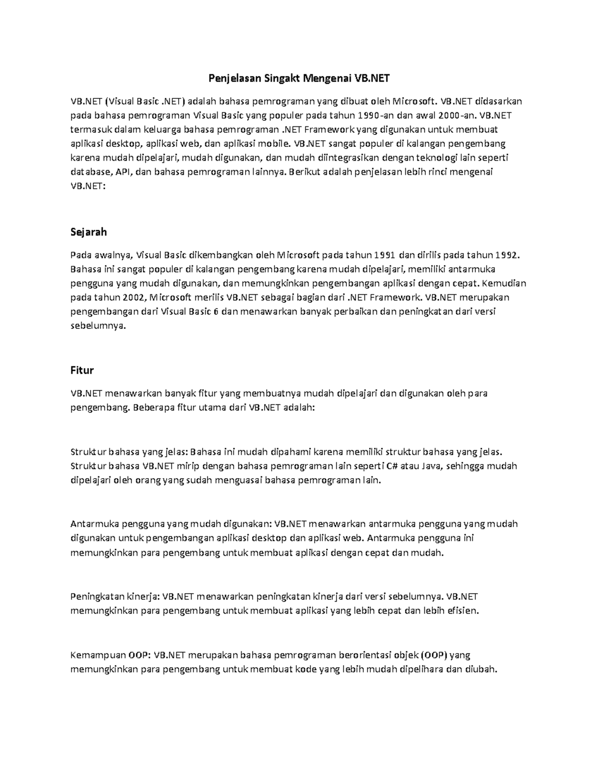 VB Net - Penjelasan singkat - Penjelasan Singakt Mengenai VB VB (Visual ...